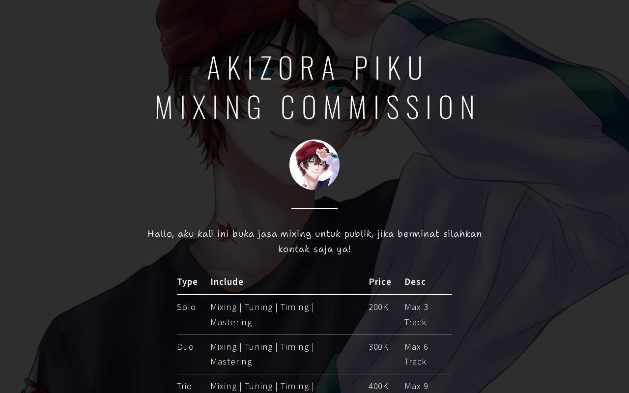 Akizora Piku Mixing Commission